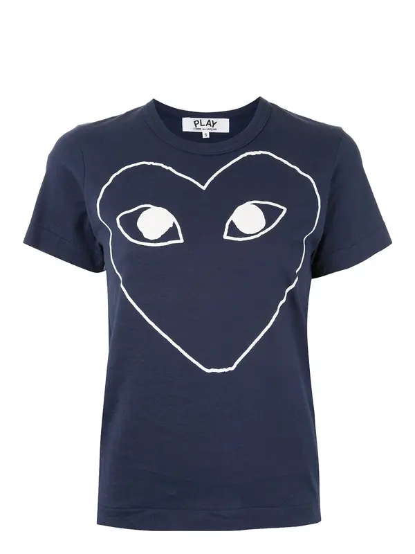 Play Comme Des Garcon Logo Print T-shirt - Blue