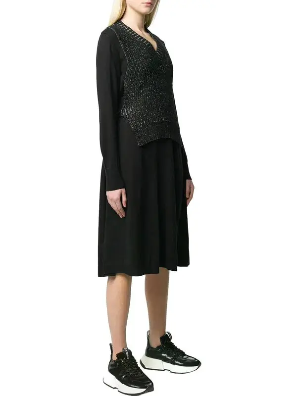 MAISON MARGIELA Spliced Bib Panel Knee-length Dress - Black