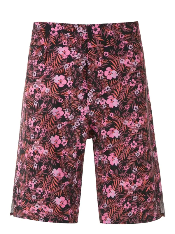 AMIR SLAMA Foliage And Floral Print Swim Short - Black