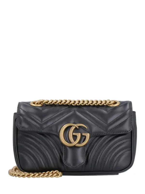 Gucci Mini Gg Marmont Shoulder Bag - Black