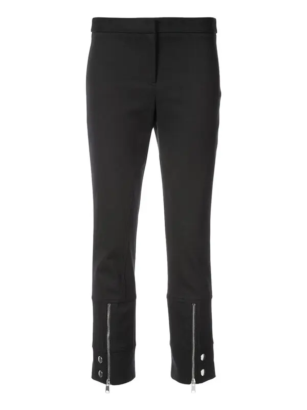 Alexander McQueen Cropped Zip Trousers - Black