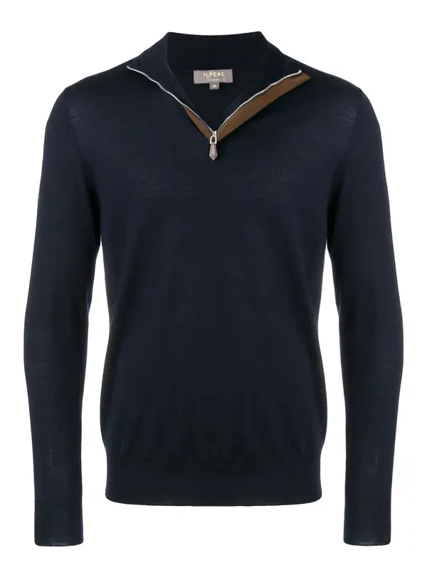 N.peal The Regent Half-zip Jumper - Blue