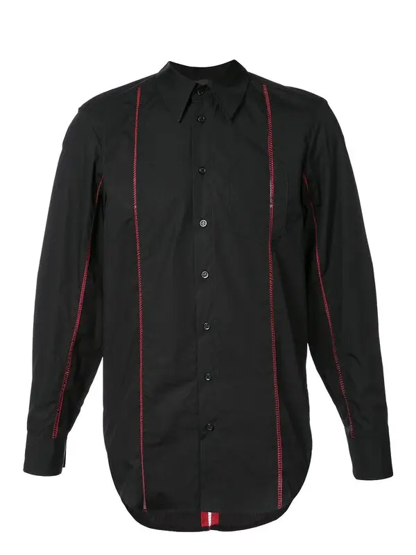 YANG LI Eyelet-trimmed Poplin Shirt - Black