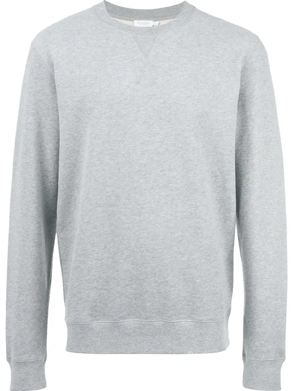 Sunspel Plain Crew Neck Sweatshirt - Grey