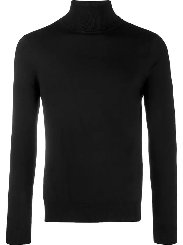 Sandro Roll-neck Wool Jumper - Black