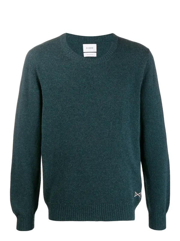BARRIE B Label Cashmere Jumper - Blue