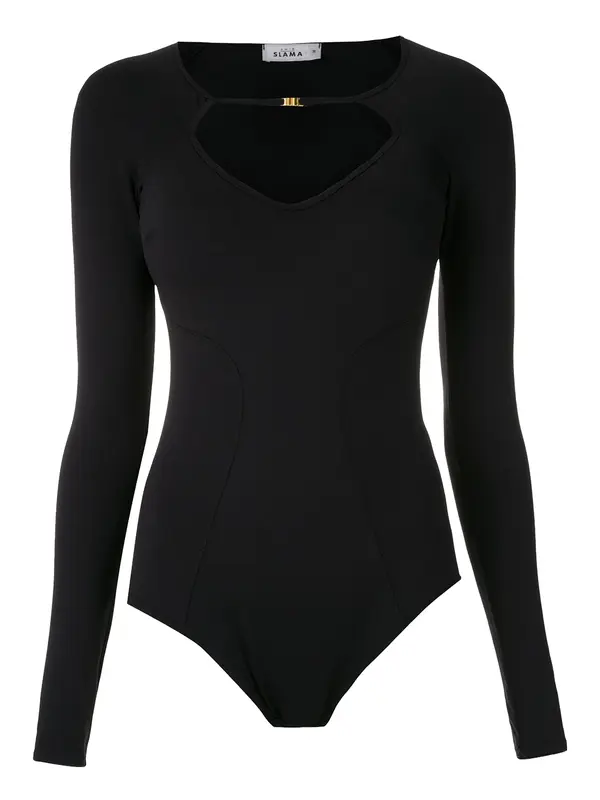 AMIR SLAMA Long-sleeved Bodysuit - Black