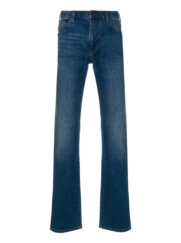 Emporio Armani Stonewashed Straight Leg Jeans - Blue
