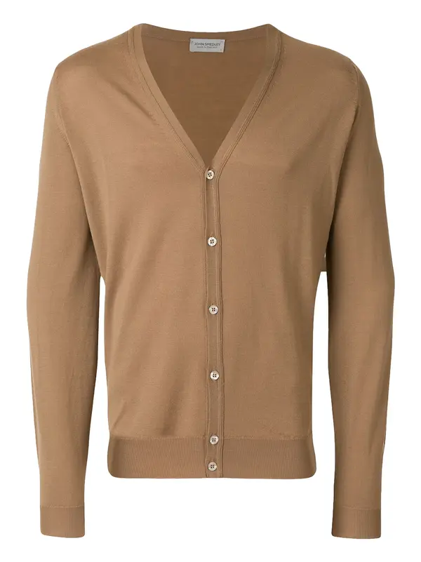John Smedley Merino Wool Cardigan - Brown