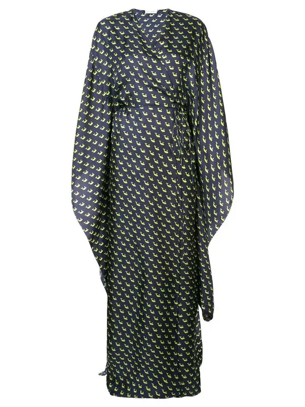Vionnet Printed Maxi Wrap Dress - Blue