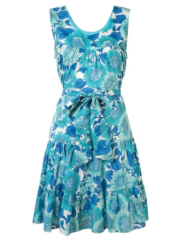 BAMBAH Floral Print Tiered Dress - Blue
