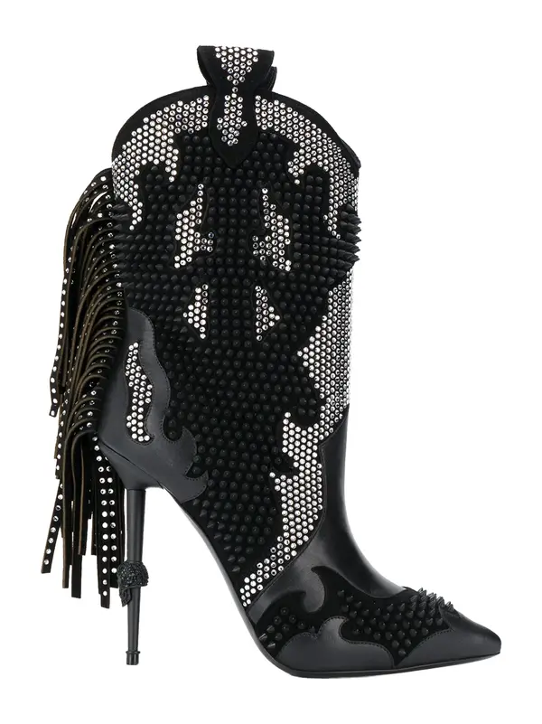 Philipp Plein Embellished Cowboy Boots - Black