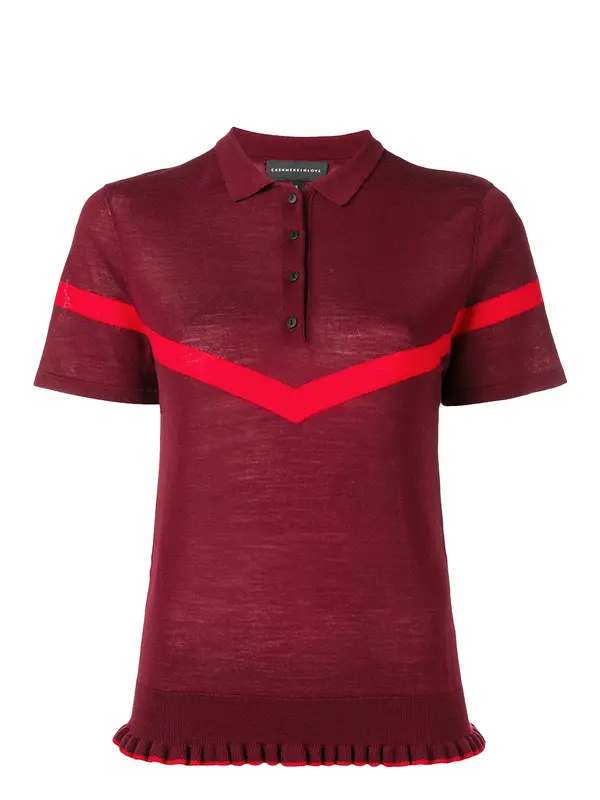 Cashmere In Love Knitted Polo Shirt - Red