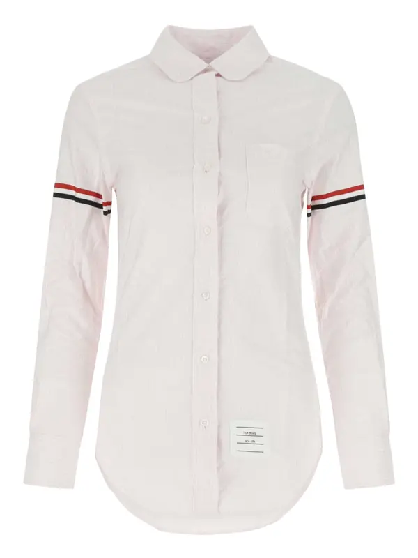 Thom Browne Striped Cotton Shirt - Pink