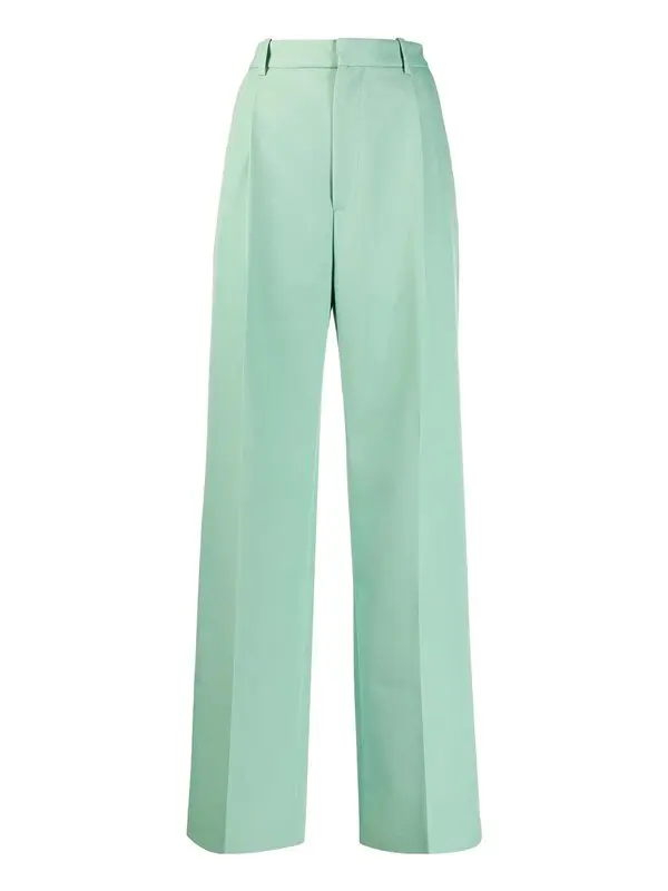 Plan C Tailored Wide-leg Trousers - Green