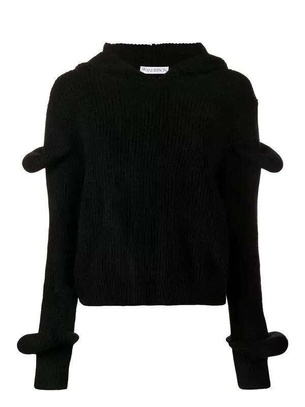 JW Anderson Hooded Knit Jumper - Black