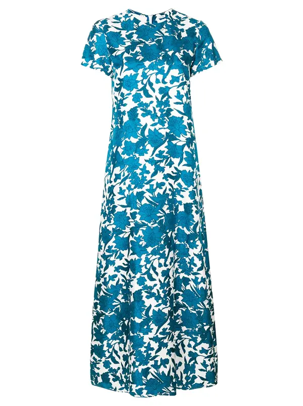 La DoubleJ Floral Print Maxi Dress - Blue