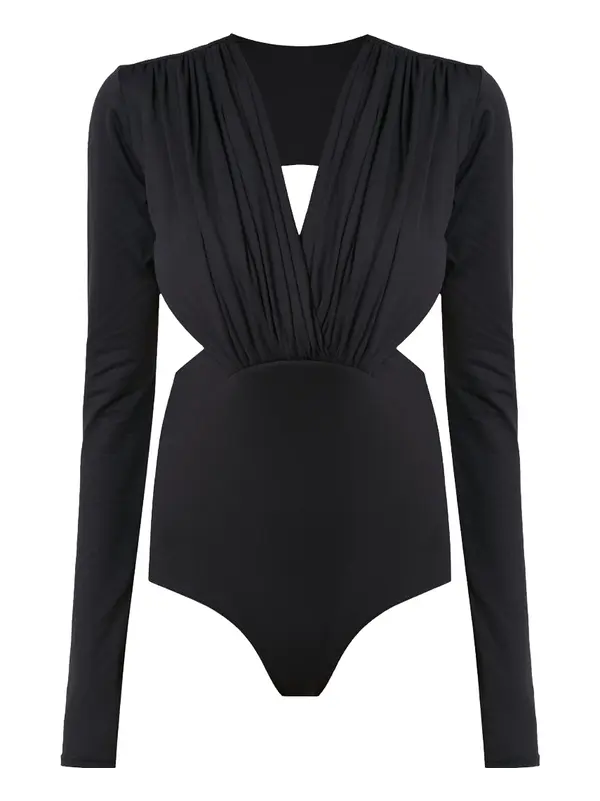 AMIR SLAMA Long Sleeved Bodysuit - Black