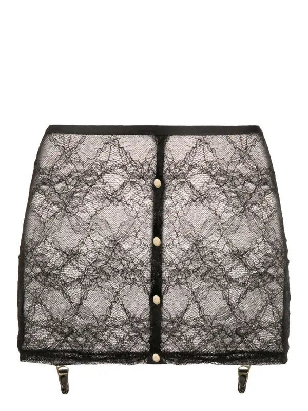 MAISON CLOSE Lace Suspender Skirt - Black