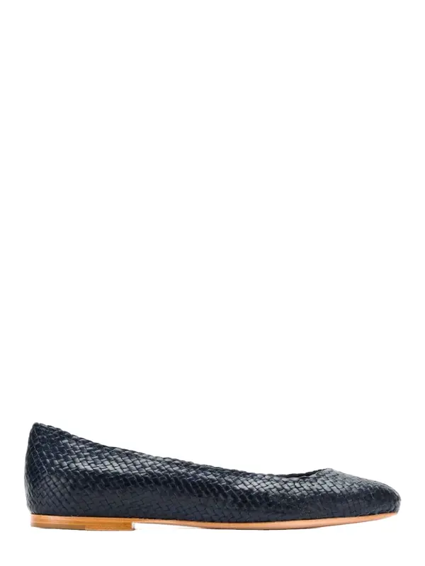STUDIO CHOFAKIAN Leather Ballerina Shoes - Blue