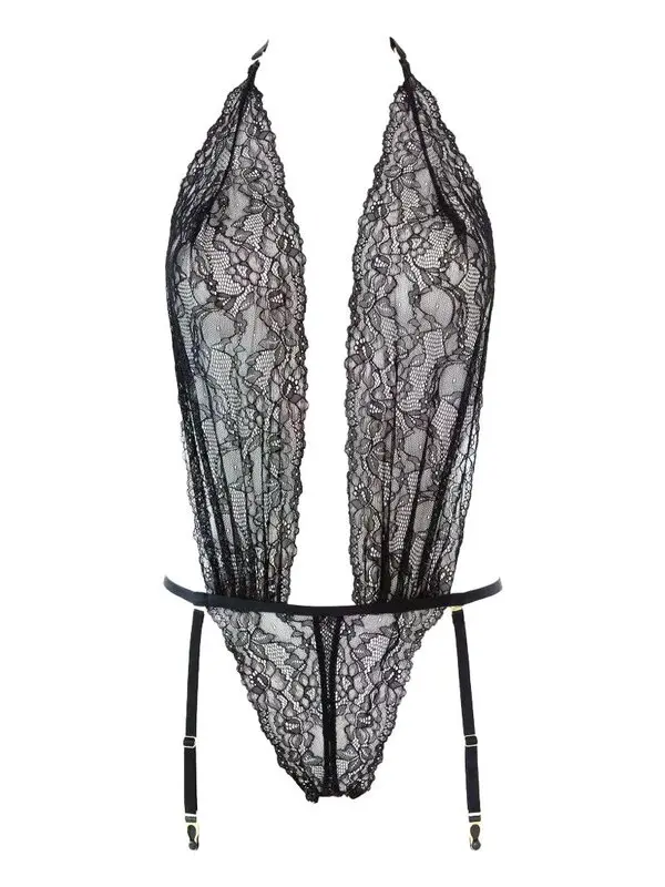MAISON CLOSE Le Petit Secret Thong Bodysuit - Black