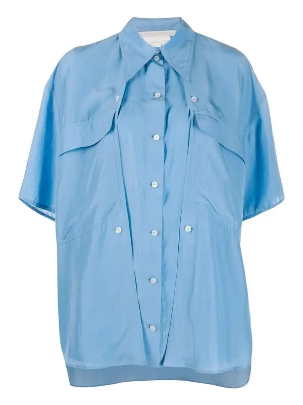 Stella McCartney Oversized Button-panel Shirt - Blue