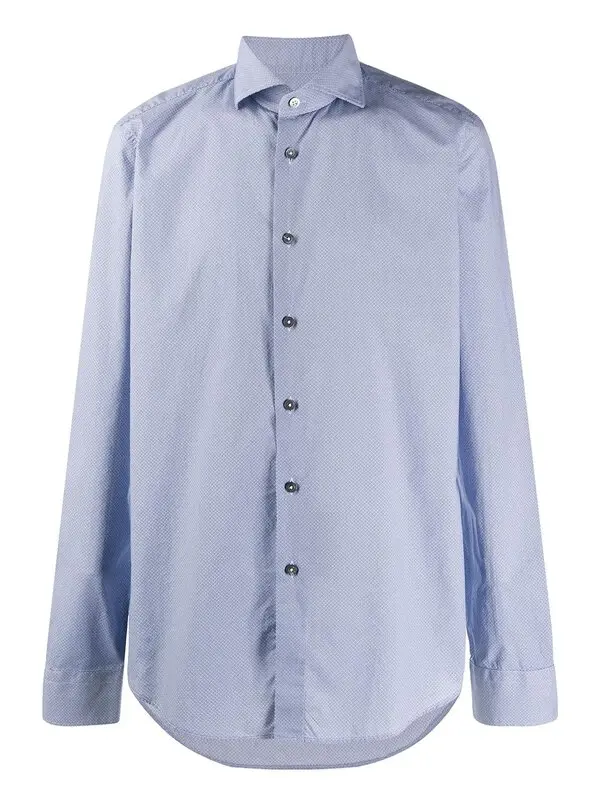 DELL'OGLIO Dotted Pattern Shirt - Blue