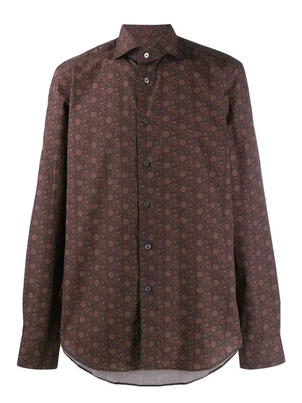 DELL'OGLIO Dot Patterned Shirt - Purple