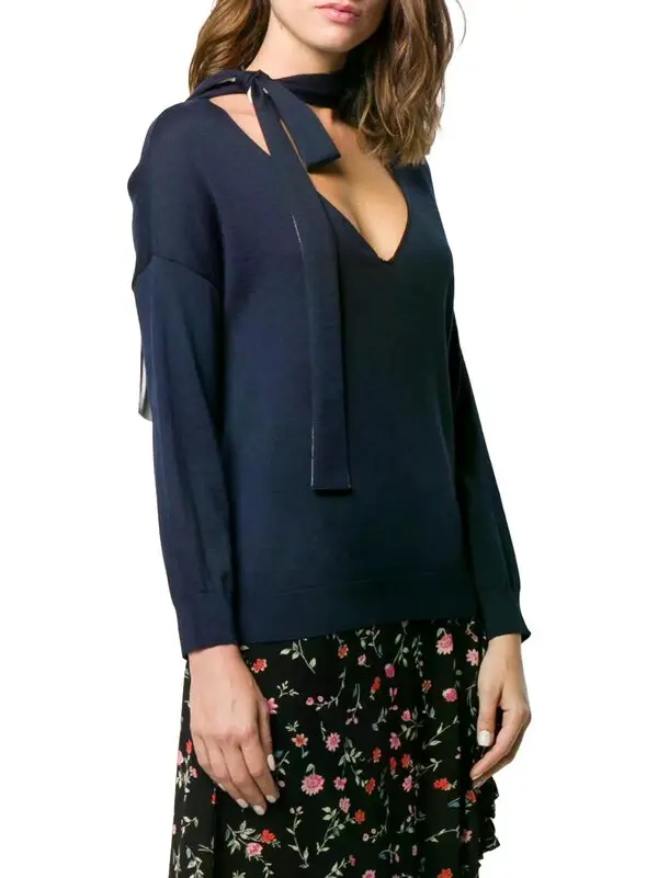 Red Valentino Bow-tie Jumper - Blue