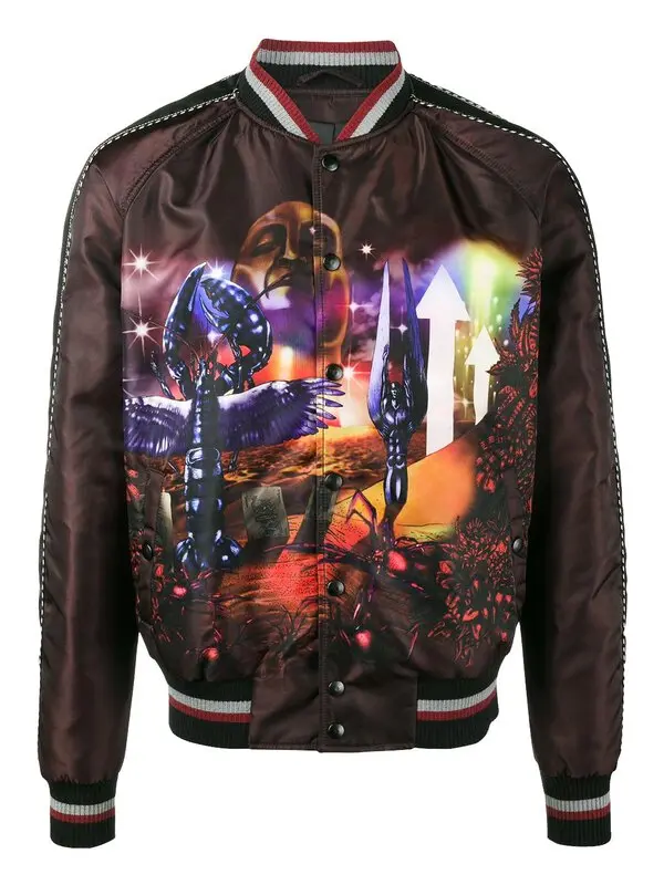 LANVIN Planet Scene" Graphic Print Bomber Jacket - Multicolour