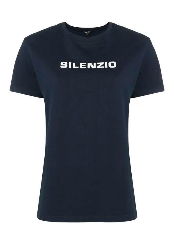 Aspesi Silenzio Print T-shirt - Blue