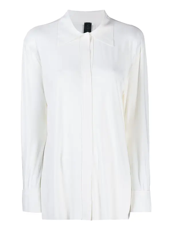 Norma Kamali Concealed Button Shirt - White