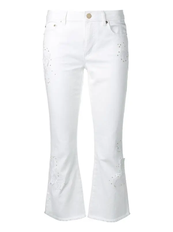 Michael Kors Studded Kick Flare Jeans - White