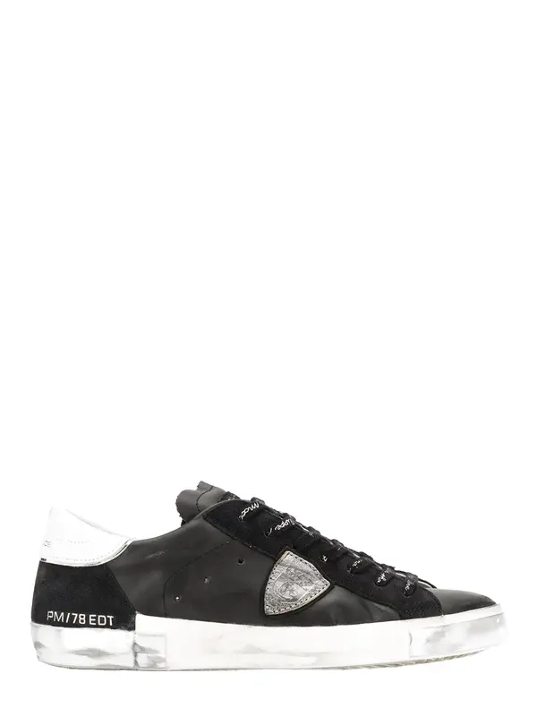 Philippe Model Distressed Low-top Sneakers - Black
