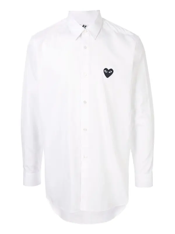 Play Comme Des Garcon Embroidered Logo Shirt - White