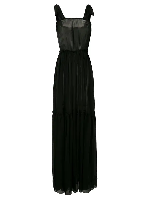 AMIR SLAMA Silk Maxi Dress - Black