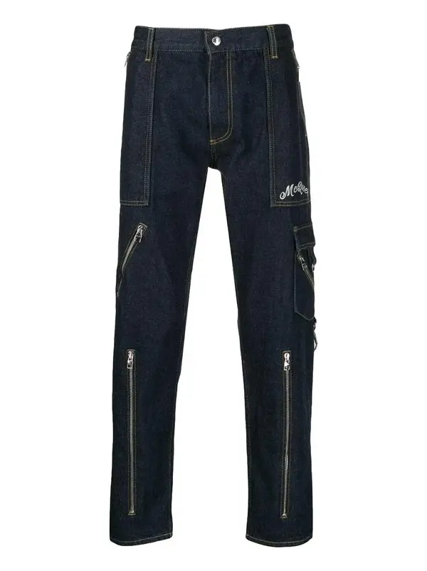 Alexander McQueen Zipped Pocket Jeans - Blue