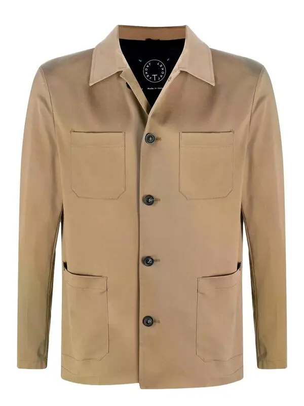 TONELLO Button Shirt Jacket - Brown