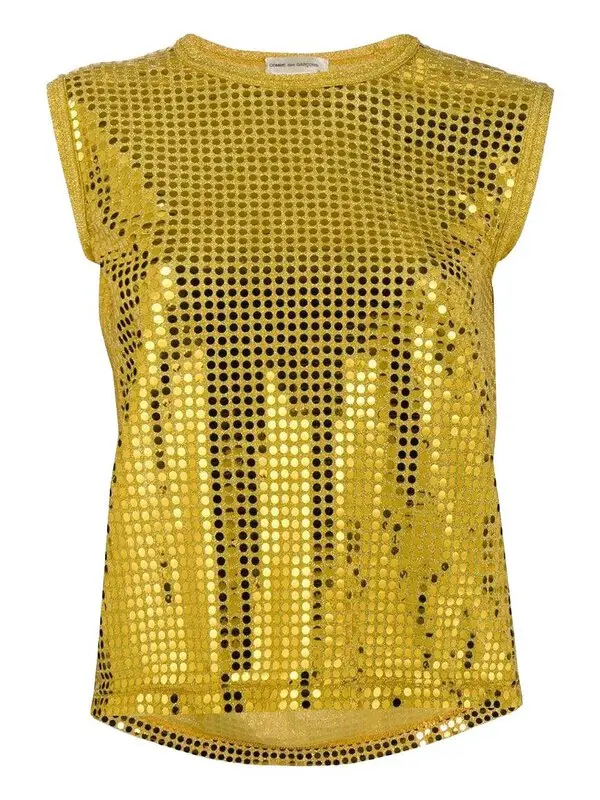 Comme Des Garçons 2000s Golden Dots Top - Yellow