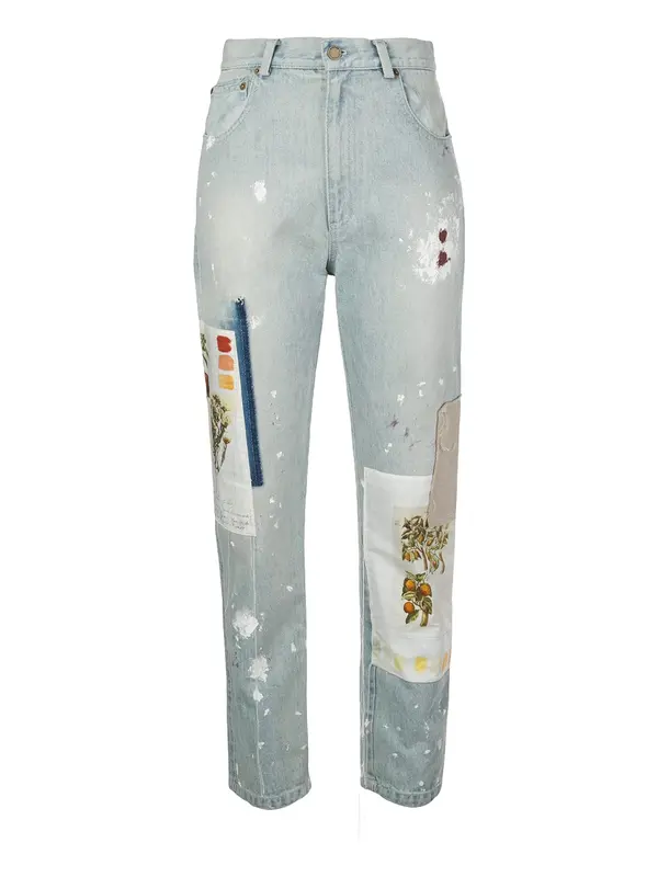 Monse Batnical Patchwork Straight-leg Jeans - Blue