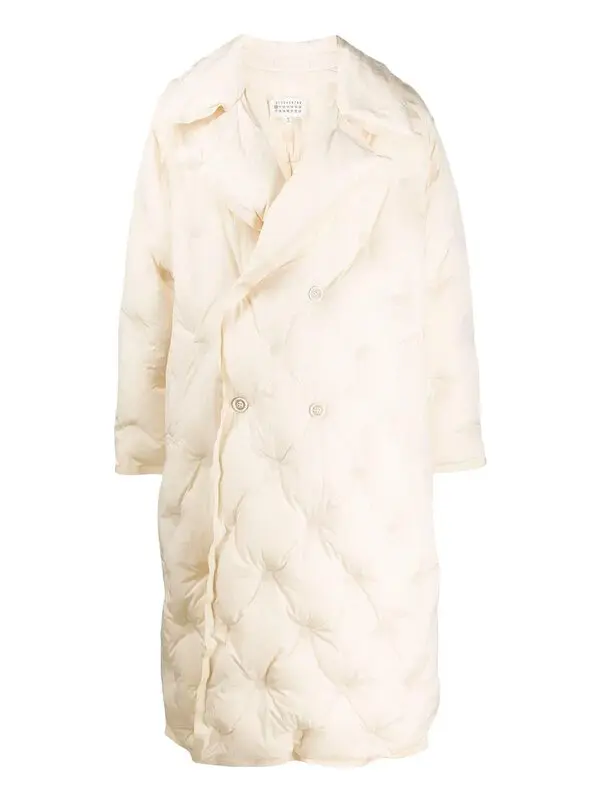 MAISON MARGIELA Quilted Long Coat - Neutrals