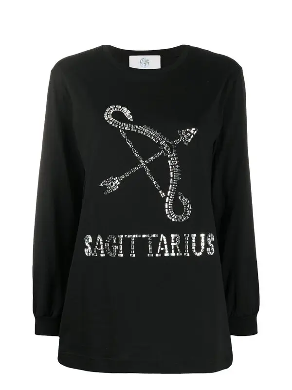 Alberta Ferretti Sagittarius Rhinestone-embellished Sweatshirt - Black