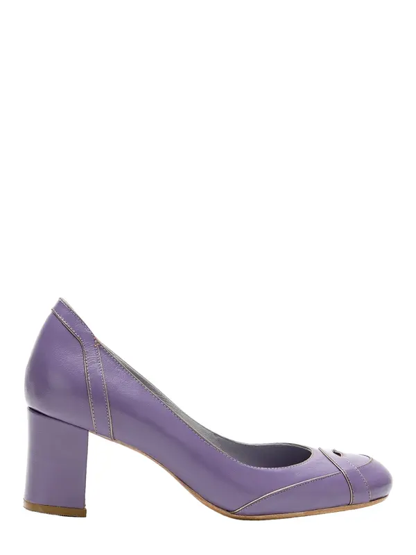 STUDIO CHOFAKIAN Swan Leather Pumps - Purple