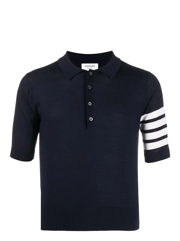Thom Browne 4-bar Short-sleeved Polo Shirt - Blue