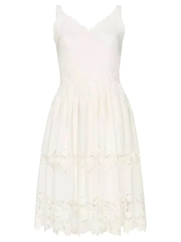 Dolce & Gabbana Floral Embroidered Midi-dress - White