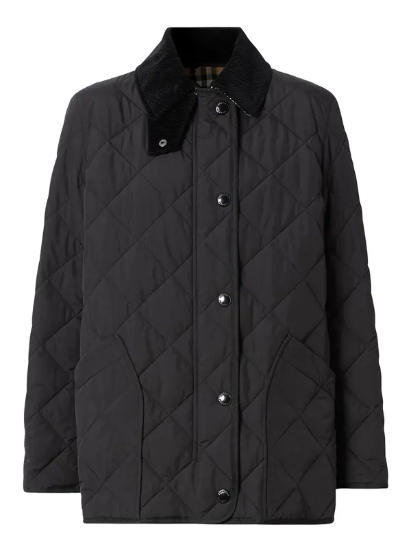 Burberry Diamond Quilted Barn Jacket - Black