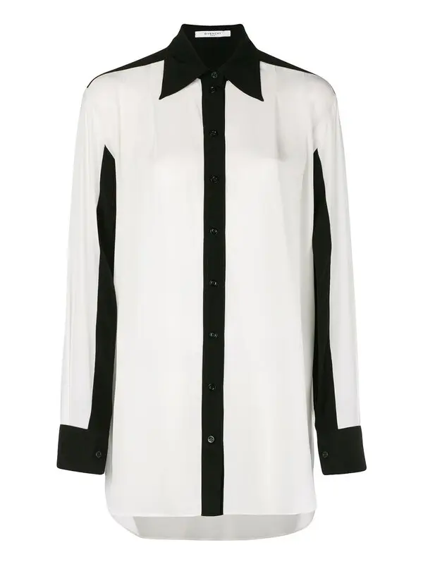 Givenchy Contrast Trim Fitted Blouse - White