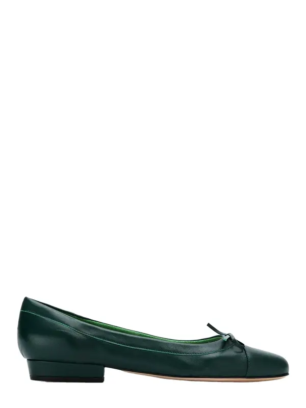 STUDIO CHOFAKIAN Bow Detail Ballerinas - Green