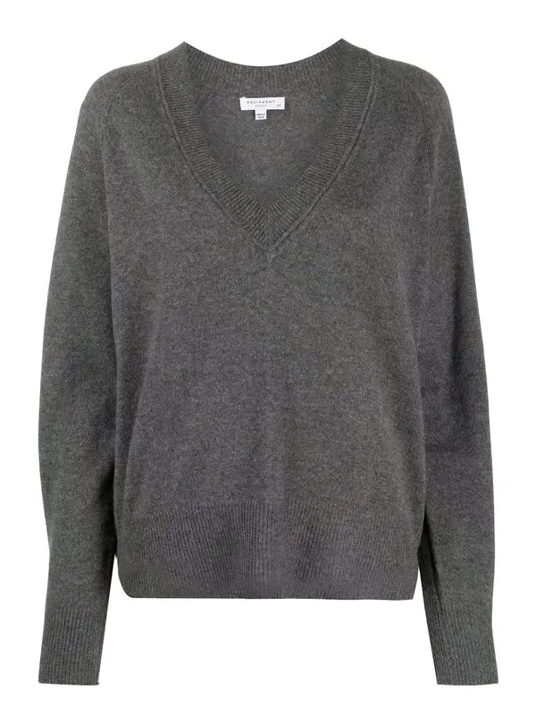 Equipment Madalene V-neck Jumper - Grey