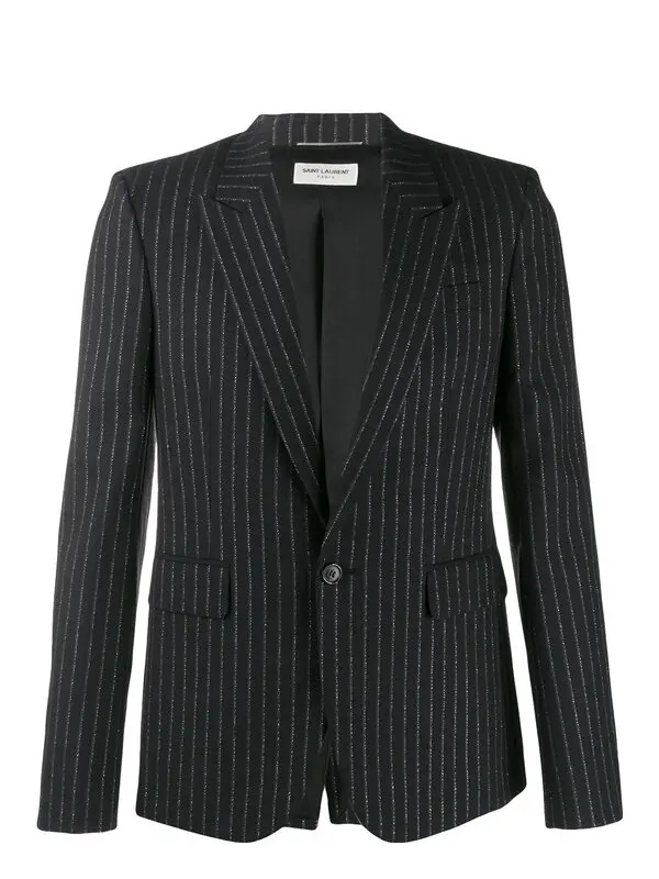 Saint Laurent Metallic Stripes Blazer - Black